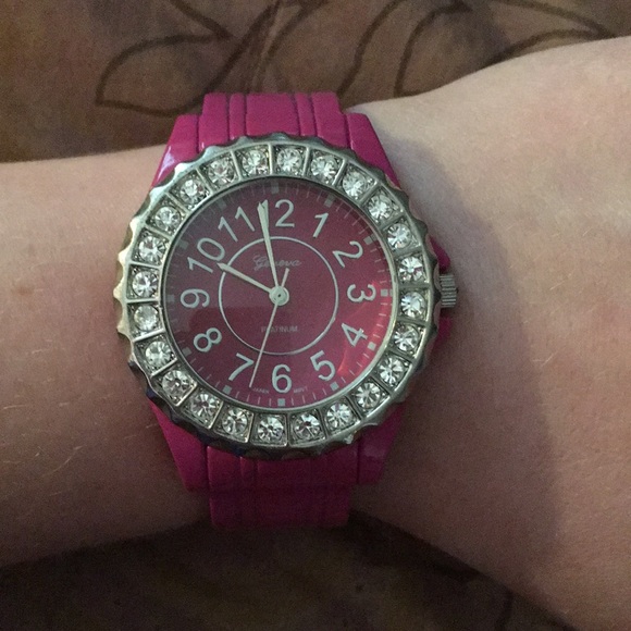 Geneva Platinum | Accessories | Pink Geneva Watch | Poshmark